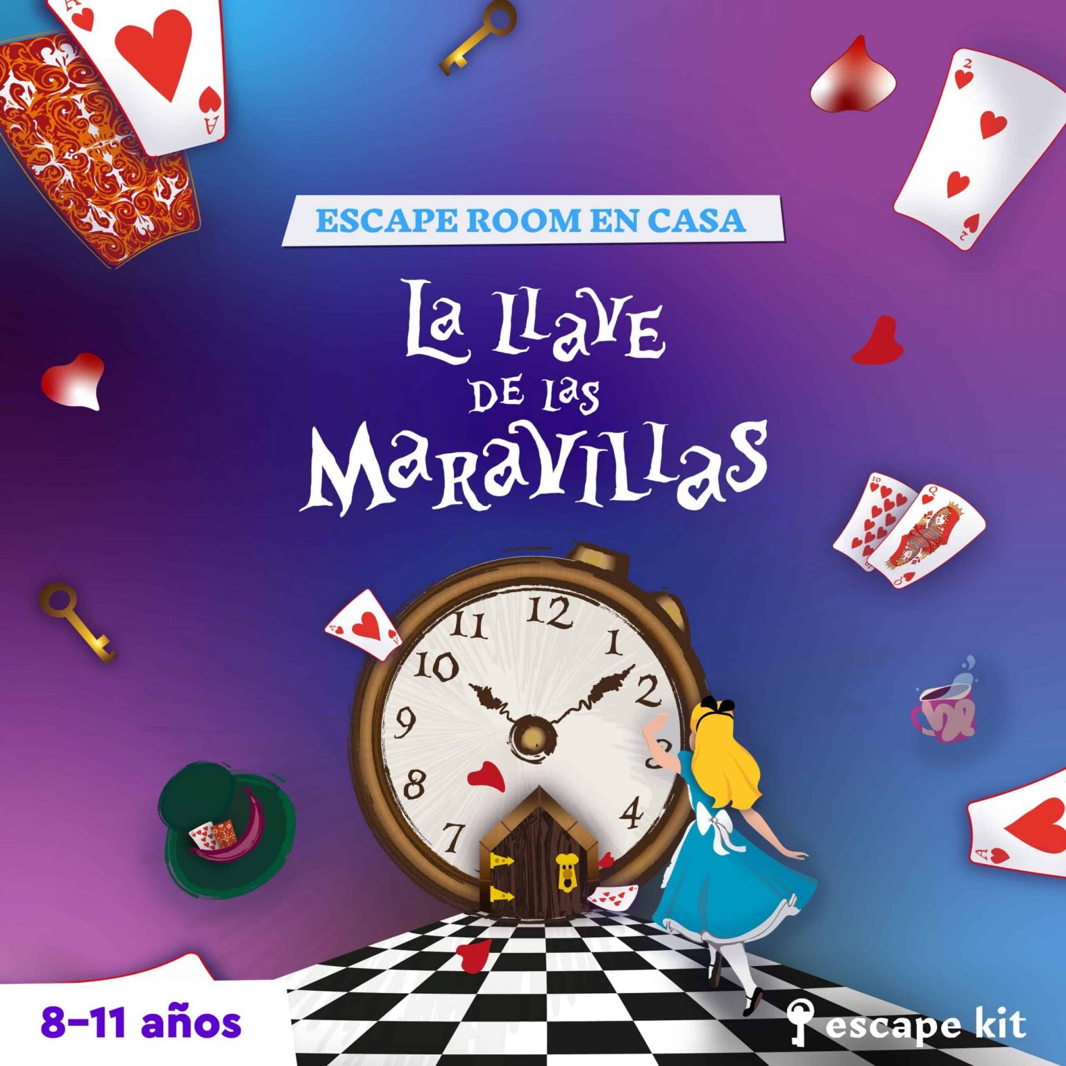 Escape Room Alicia en el País de las Maravillas - Escape Kit niños