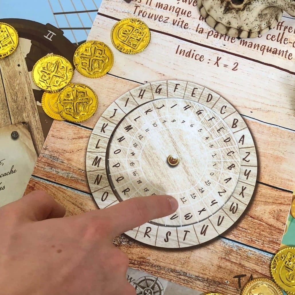 Message codé pour une chasse au trésor