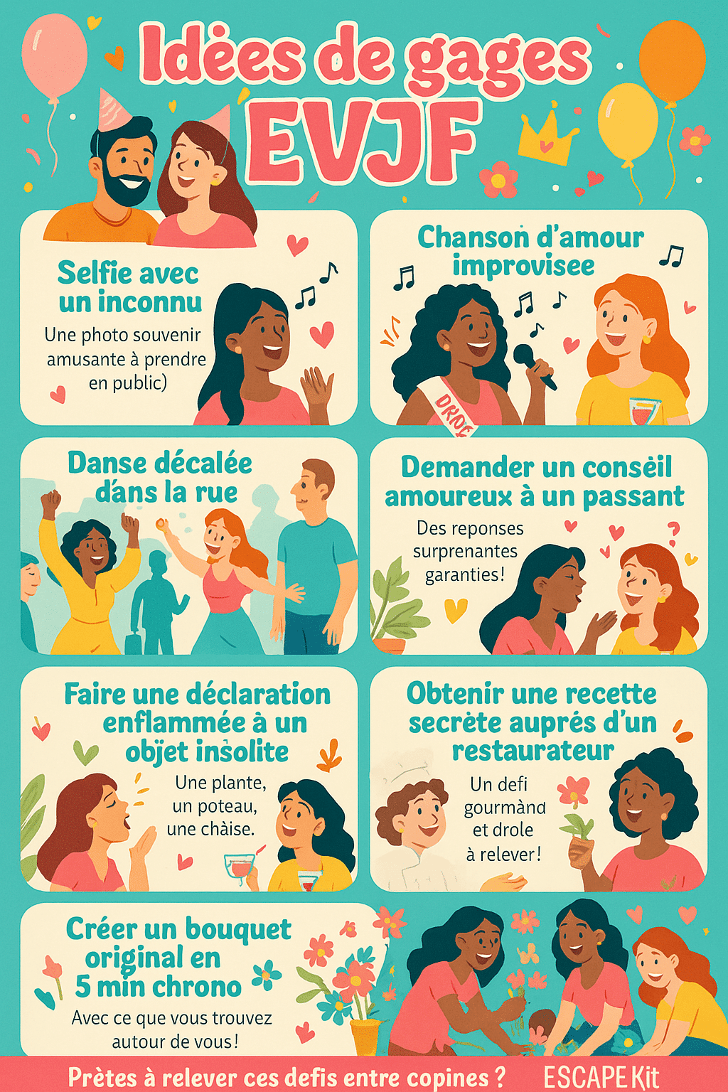 Top 30 idées de gages - Enterrement de Vie de Jeune Fille (EVJF ...