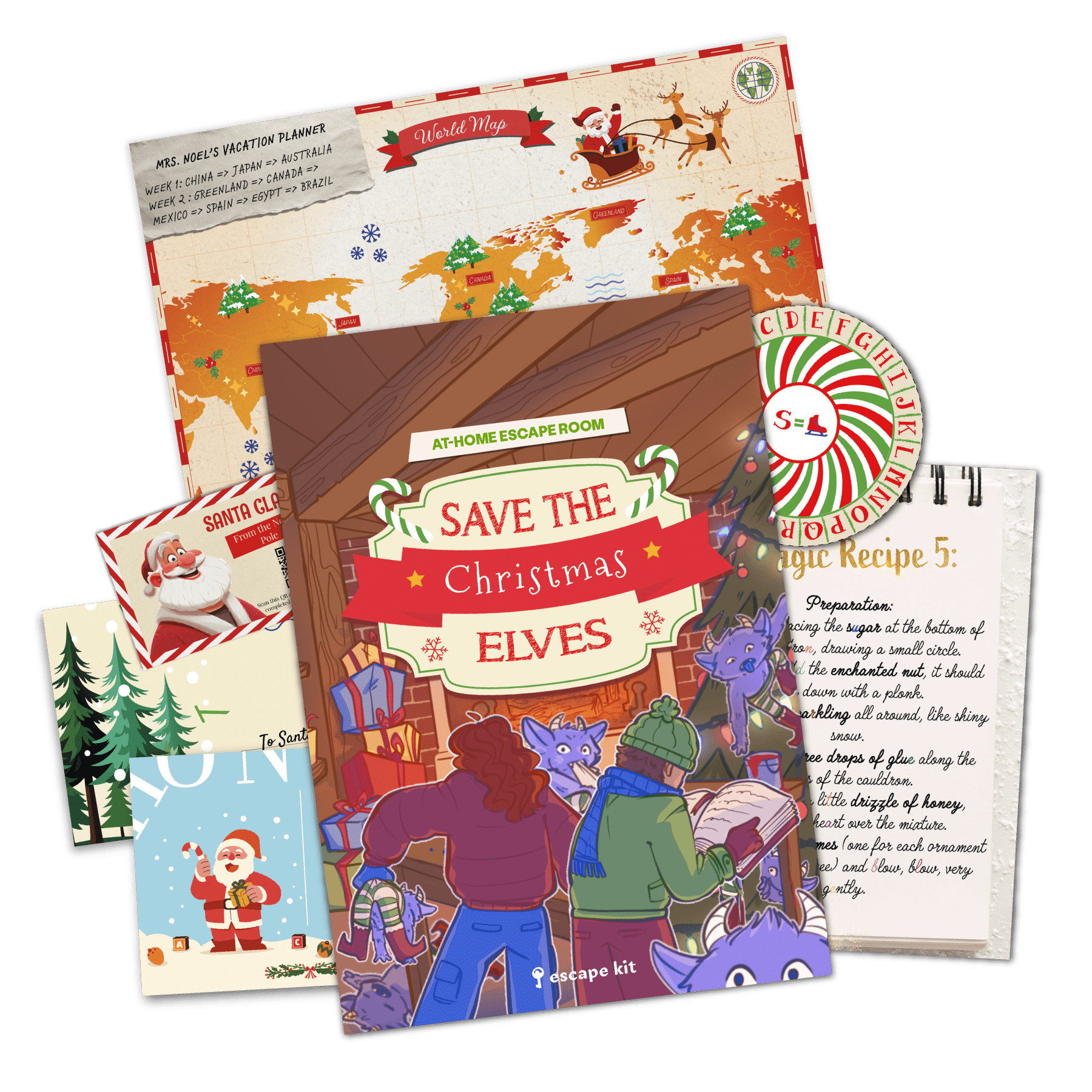 Christmas Escape Room for Kids at Home - Escape Kit